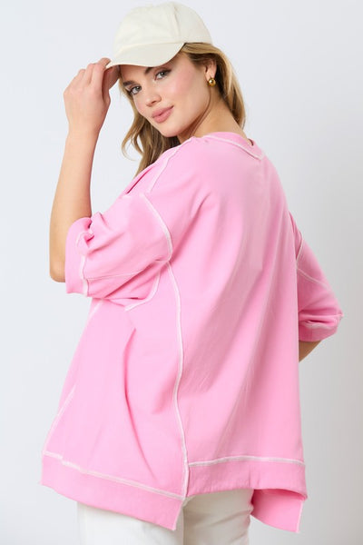 Gameday Light Pink French Terry Top – Inspired Wings Fashion